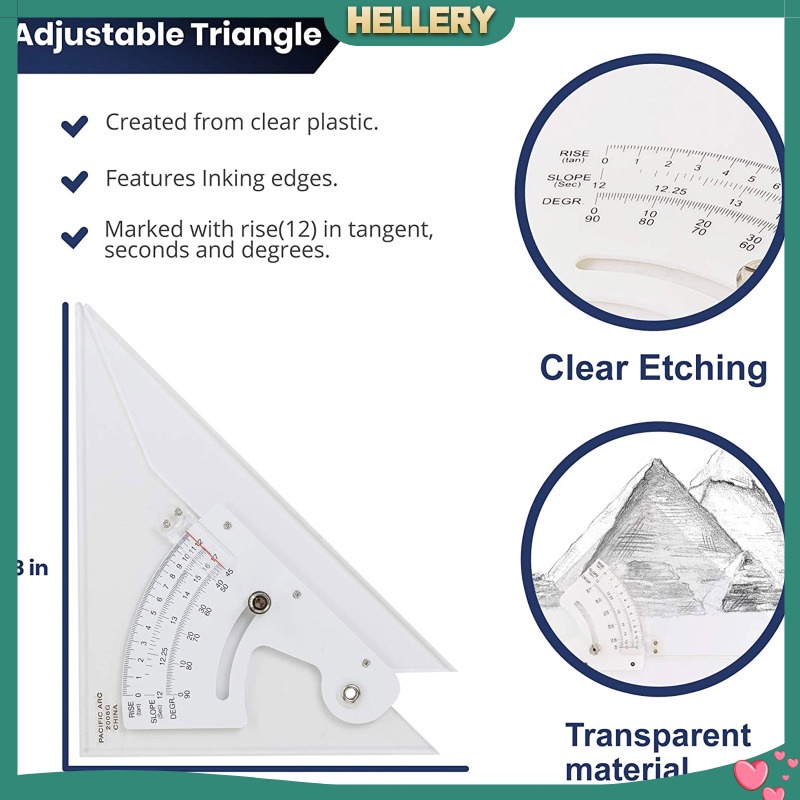 [HELLERY] Adjustable Drafting Triangle Ruler Graphic Scale Architect ...