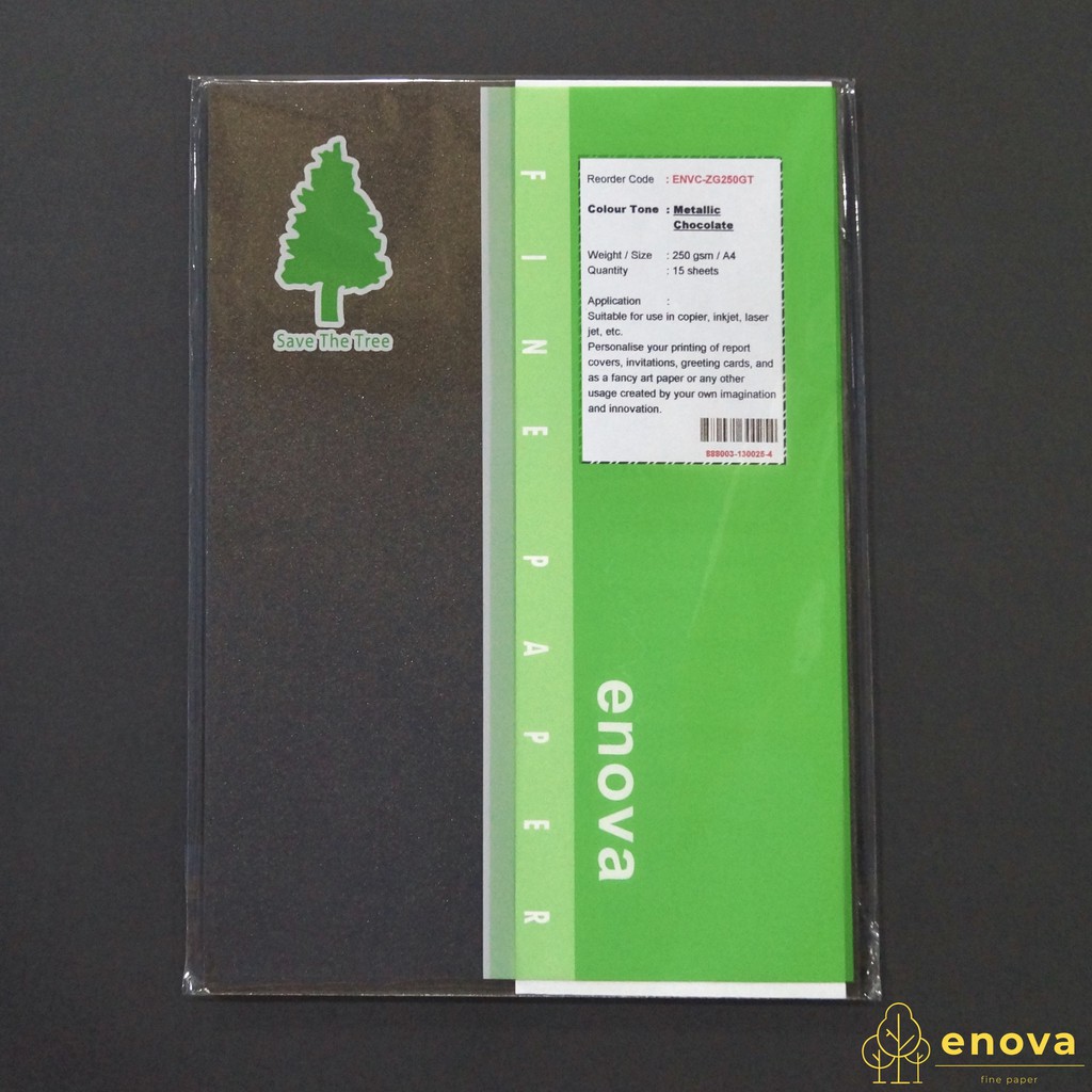 Fancy Art Paper ENOVA | Metallic Chocolate | A4 250GSM (Metallic ...