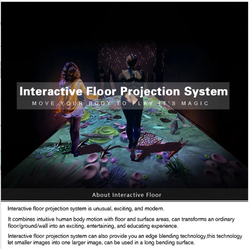 3D Interactive Projection 28 Floor Effects Games Magical Visual Auras for Kid Indoor Playground ...