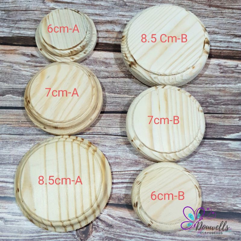 1Pc Unfinished Round Wood Base 6cm 7cm or 8.5cm Circle Chibi Base ...