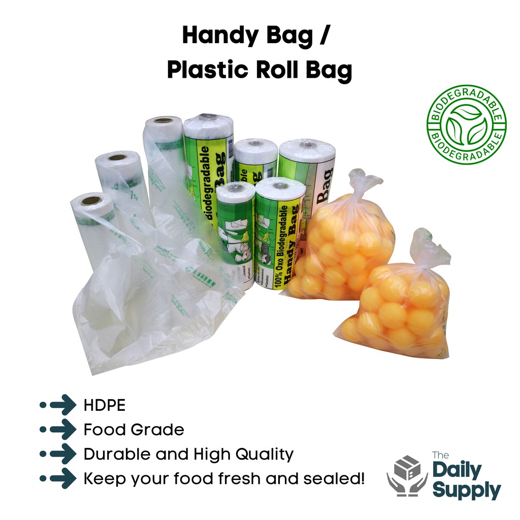 Oxo Biodegradable Plastic Roll Bag / Handy Bag With True Core Food ...