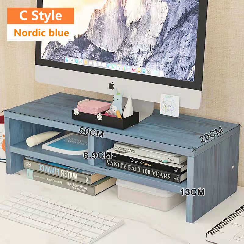 Nordic Computer Rack Keyboard Wooden Organizer monitor riser Keyboard ...