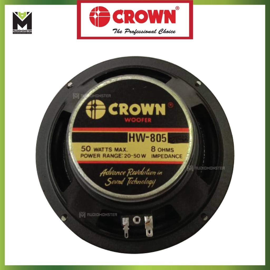 Crown HW-805 8 Inch 50 Watts Woofer Speaker | Shopee Philippines