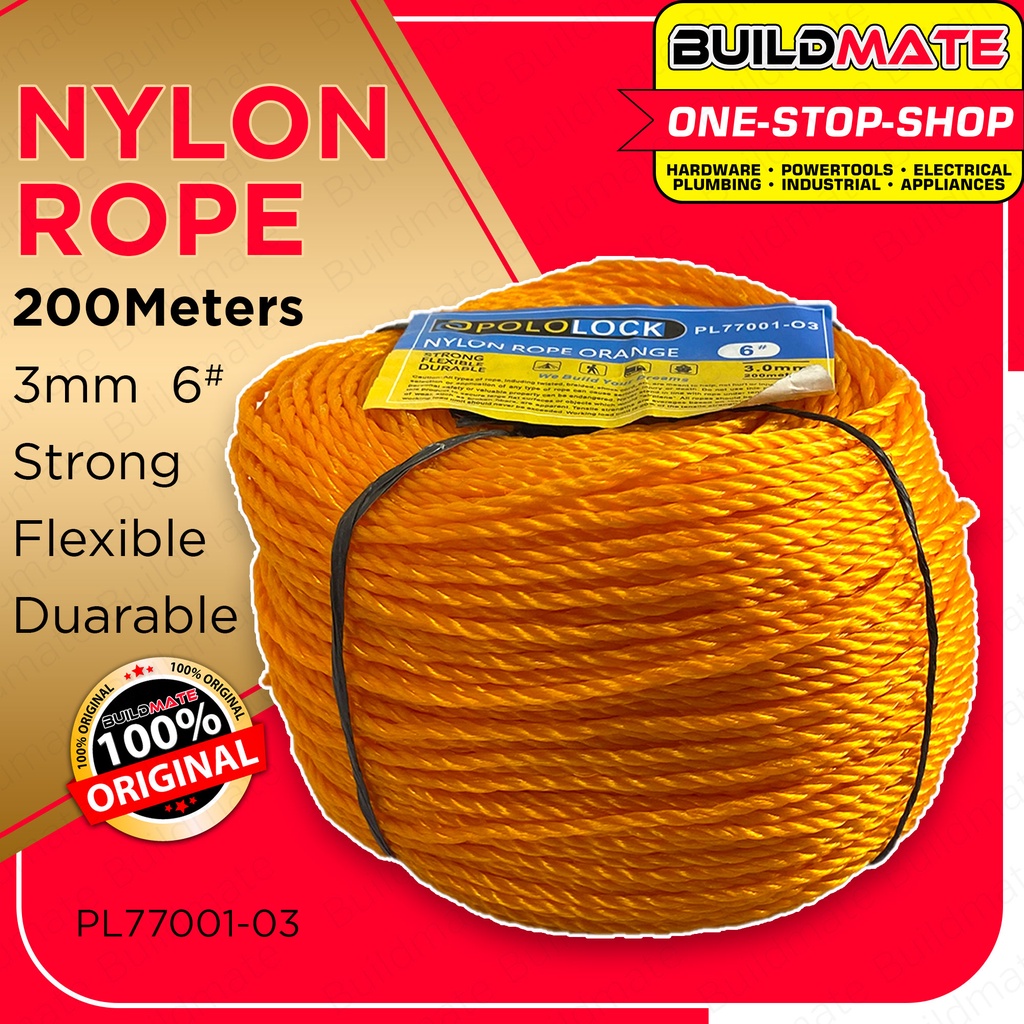 Nylon Rope 200m 3mm # 6 HIGH QUALITY RANDOM COLOR •BUILDMATE• | Shopee ...