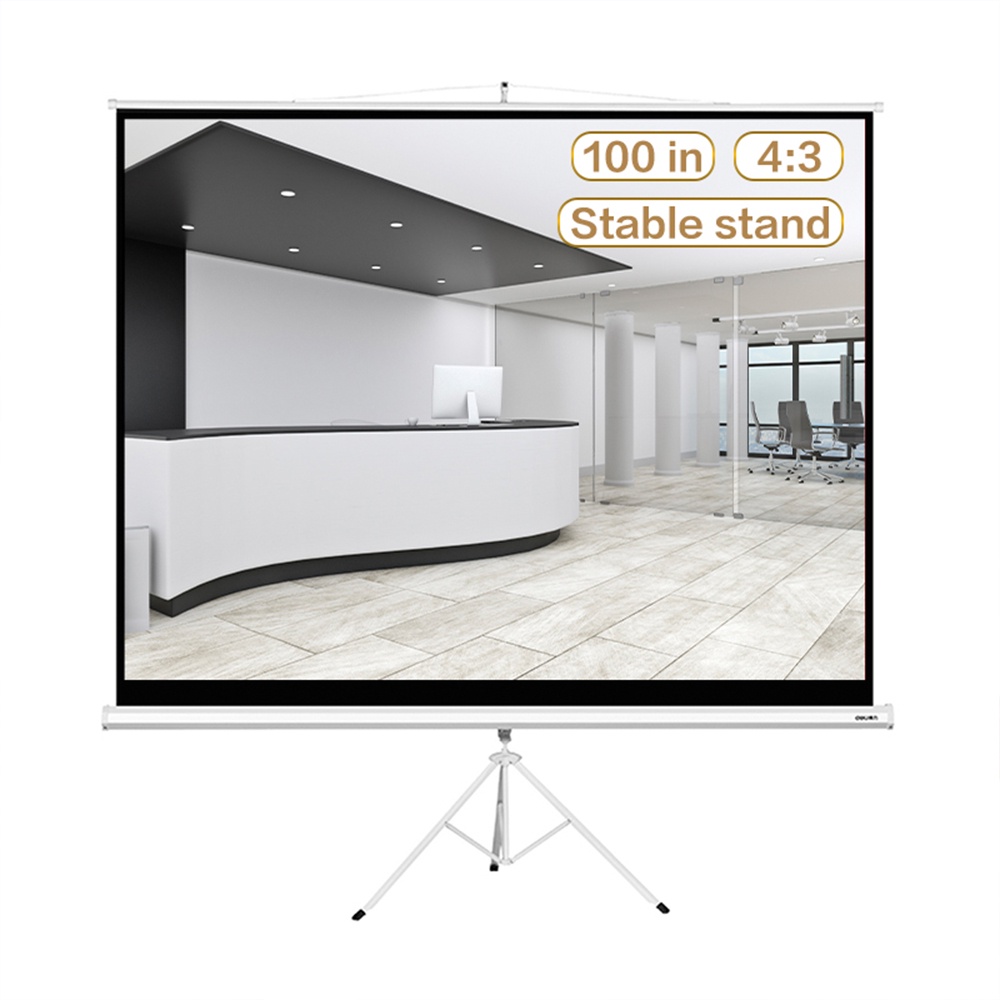 Deli 100 inch HD Projector Screen With Stand Ratio 4:3/16:9 Portable ...