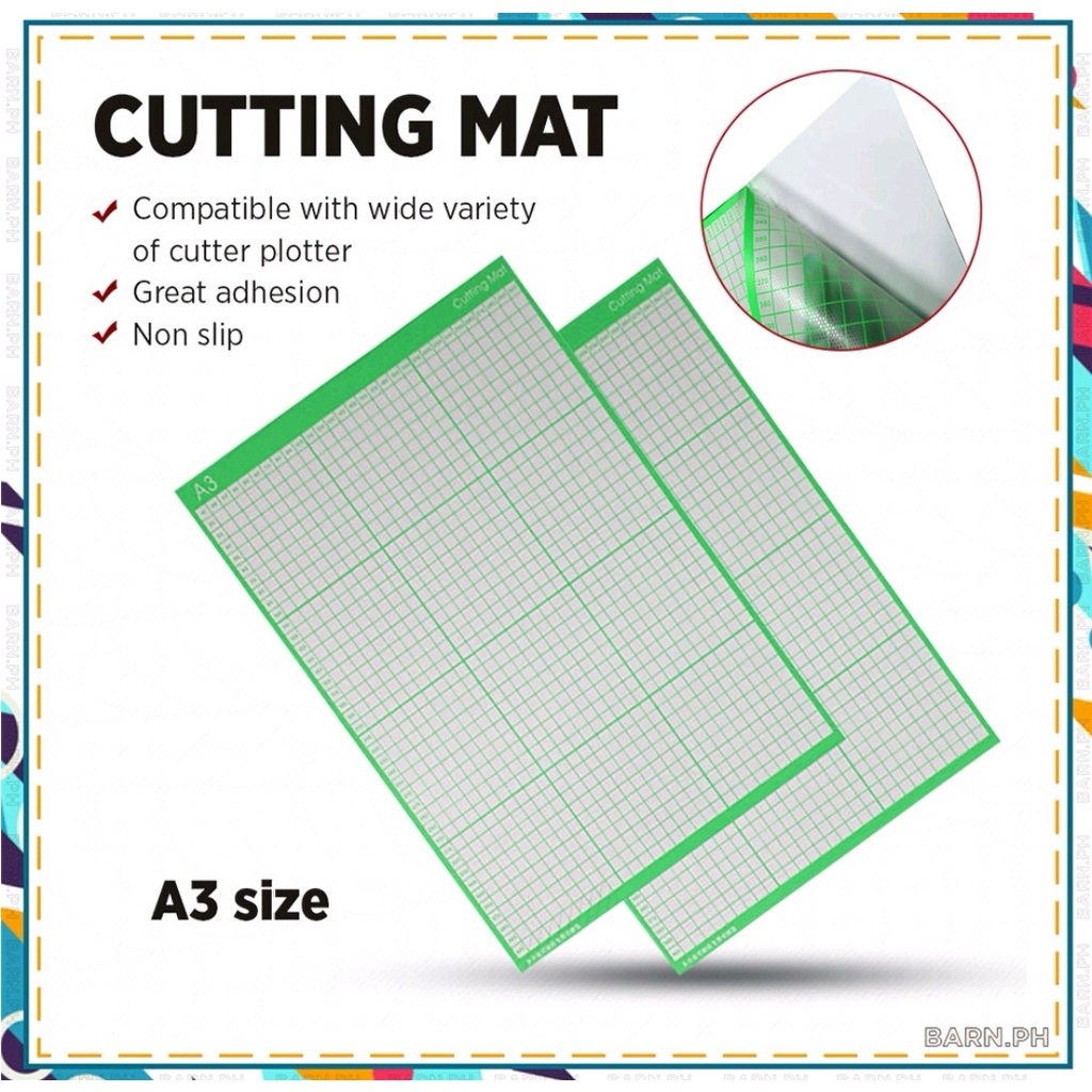 Cutting Mat A3 Green with Measuring Grid for Cutter Plotter | Shopee ...