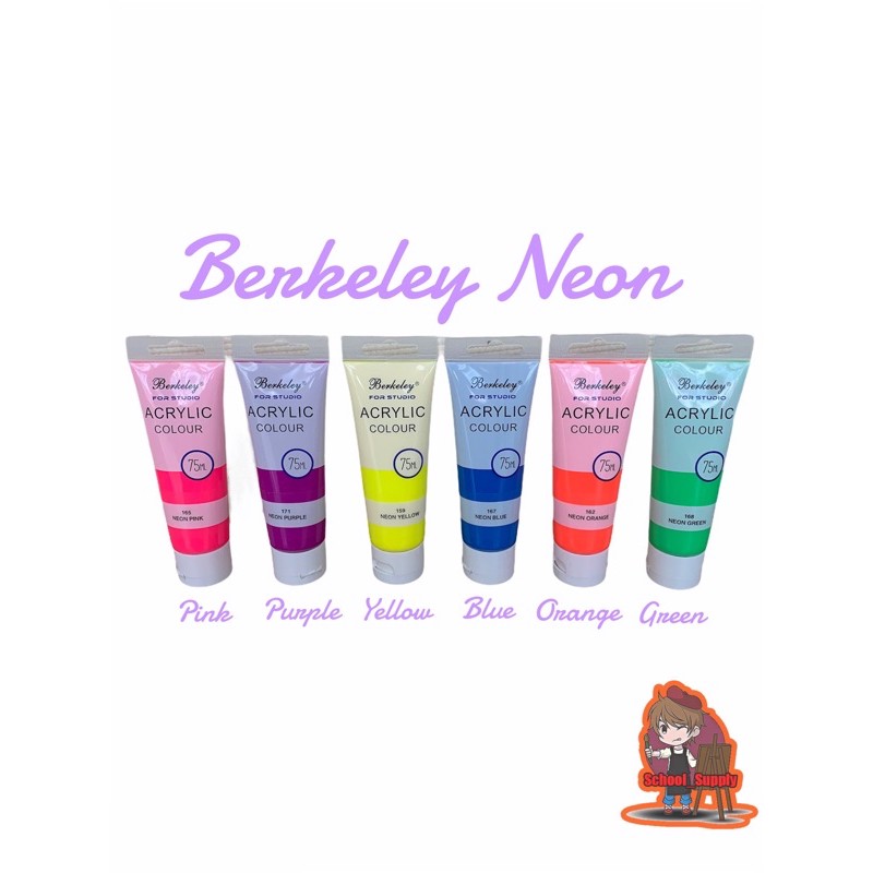 Berkeley For Studio Acrylic Paint Neon Colour 75ml | Shopee Philippines