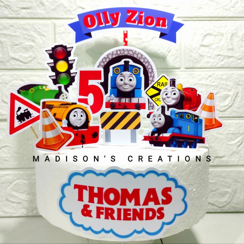 Thomas &Friends Party Cake Topper /Banner, Backdrop Set (Personalize ...