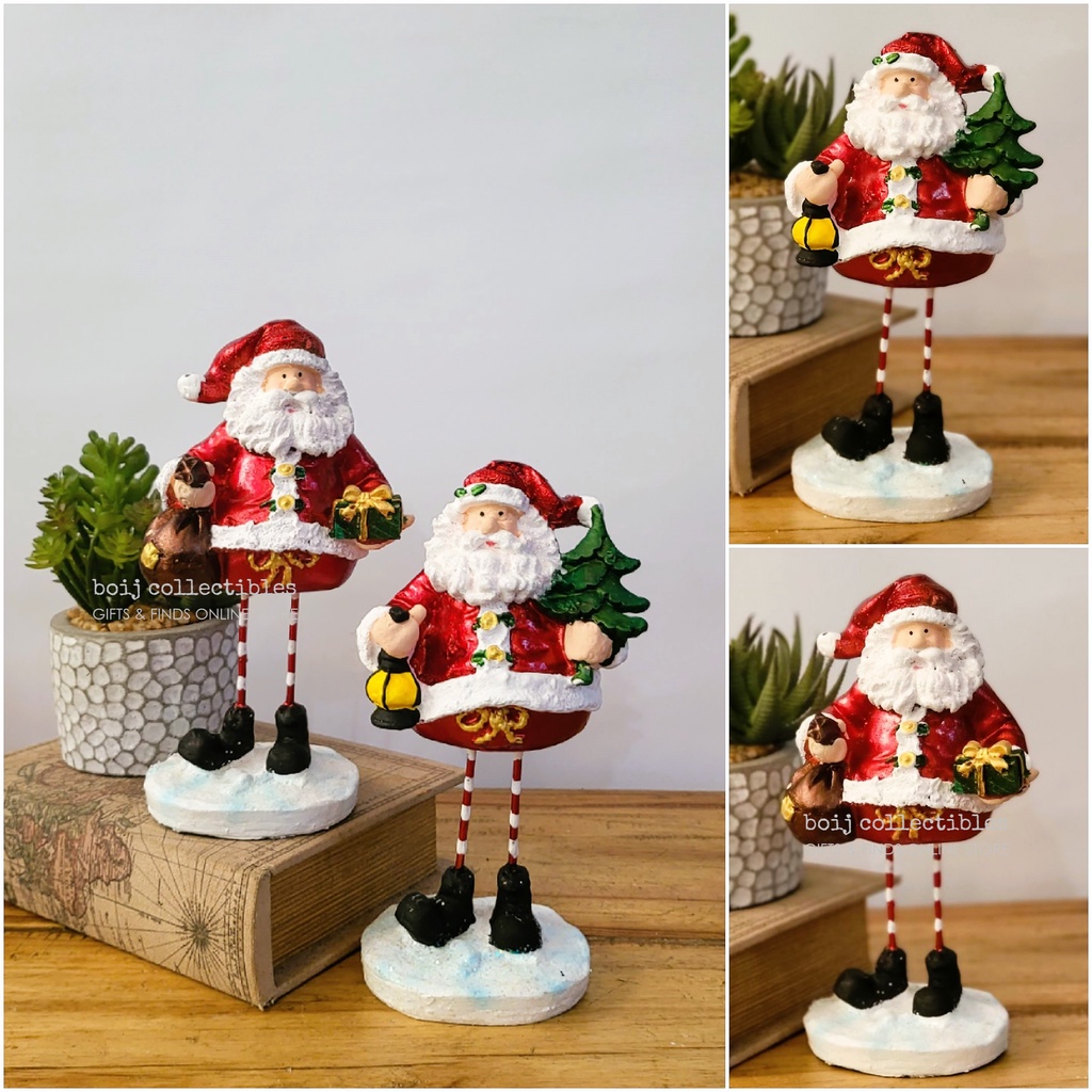 New Wire Legs Santa Claus Tabletop Figurines Height: 7 inches | Shopee ...