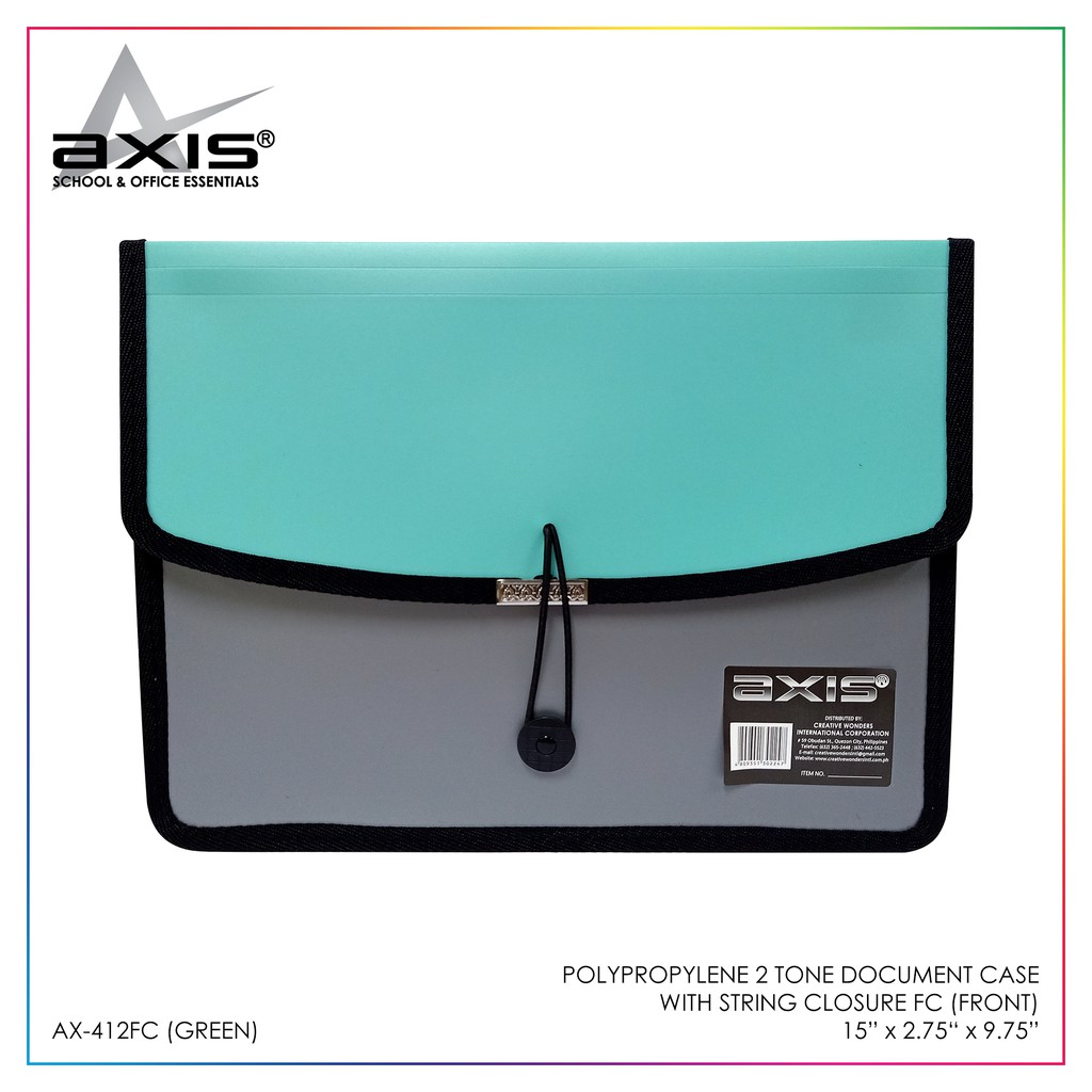 Expandable Document 2 Tone FC Long File Folder Case With String Elastic ...