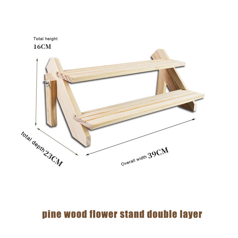 4-layer ladder display storage rack indoor and outdoor solid wood plant ...