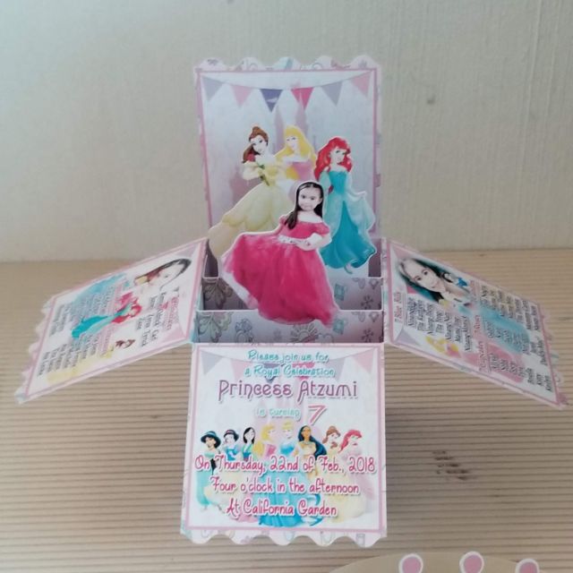 Disney Princess Pop up invitation 10pcs | Shopee Philippines