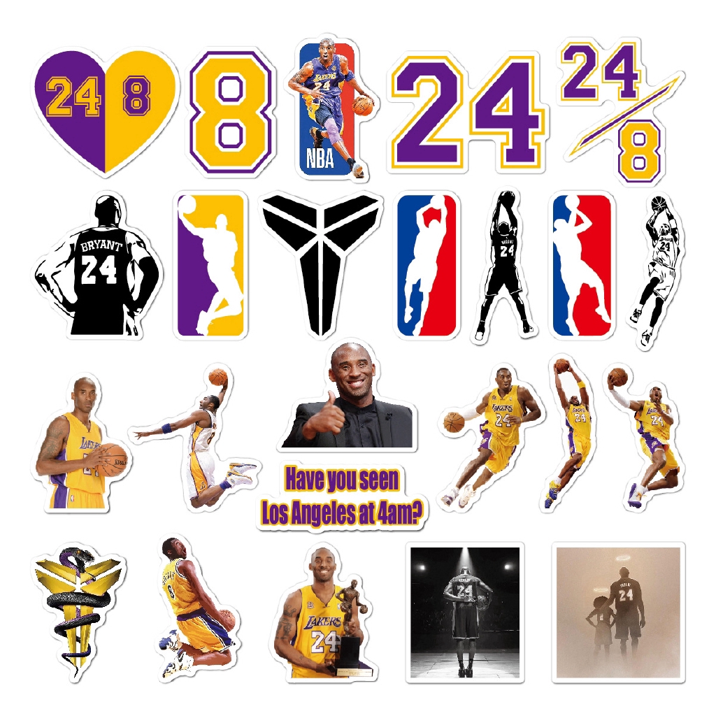 24 pcs Kobe Bryant Black Mamba Waterproof PVC Stickers | Shopee Philippines