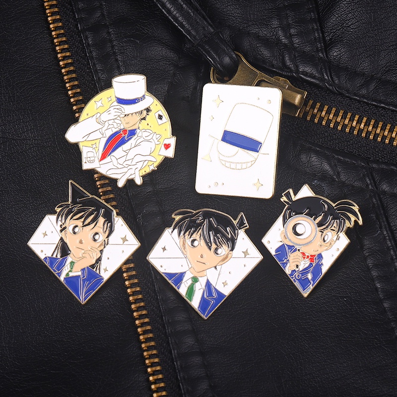 Japanese Anime Detective Peripheral Brooch Conan Character Metal Pin ...