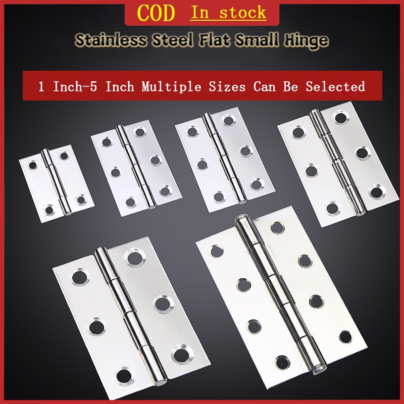 (PER BOX) Stainless Steel Door Hinge Bisagra Folding Butt Hinges Mini ...