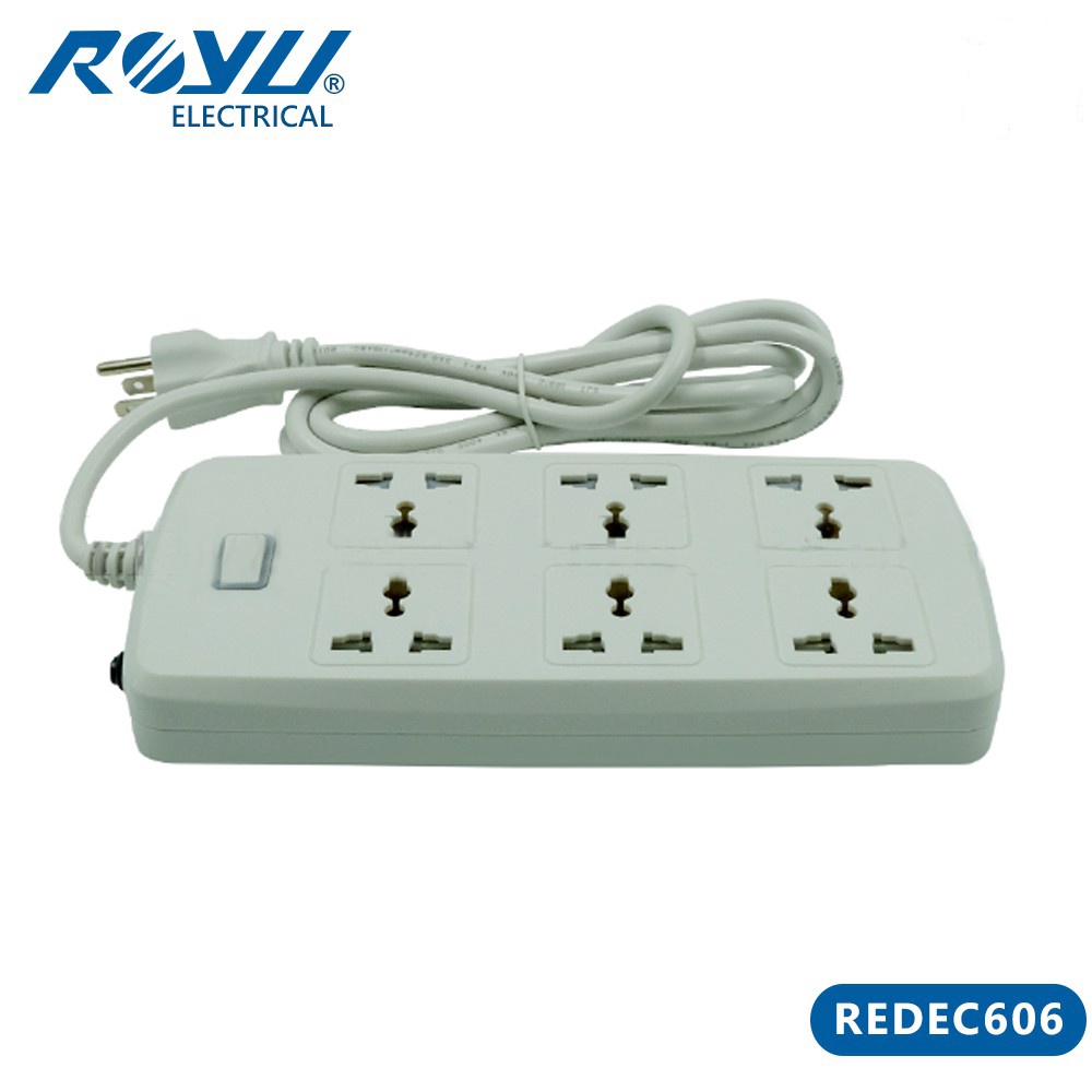 6 Gang Socket Outlet 2 Meters Power Strips Extension Cord with One ...