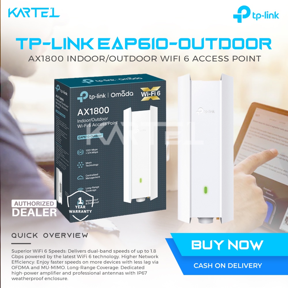 TP-link EAP610-Outdoor AX1800 Indoor/Outdoor WiFi 6 Access Point | Shopee Philippines