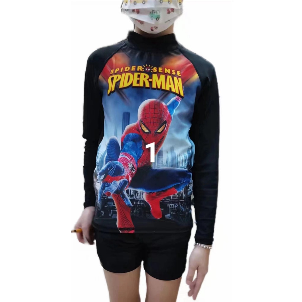 Kids Boys swimming rash guard long sleeve set | Shopee Philippines