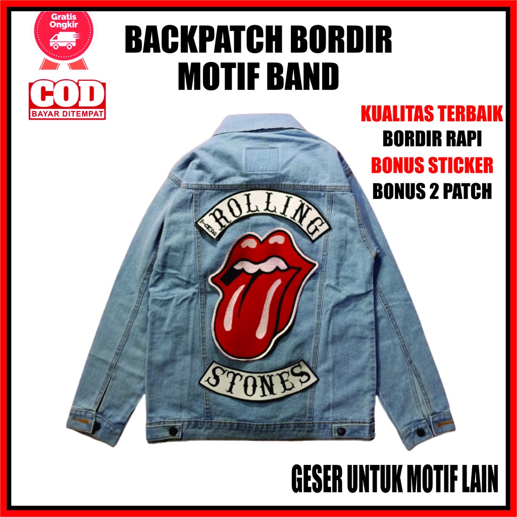 Backpatch Punk Back Emblem Jeans Jacket Embroidery Large Band Motif Motorhead Antrax Harley ...