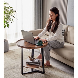 50CM Tea Table Coffee Table Round Shape Industrial Round End Table, 2 ...