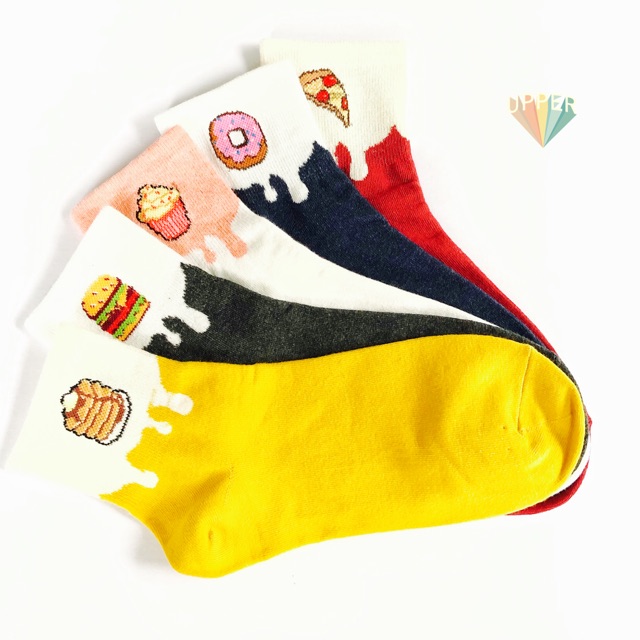 KOREAN ICONIC SOCKS - Food Icons Drip CREW MID | Shopee Philippines