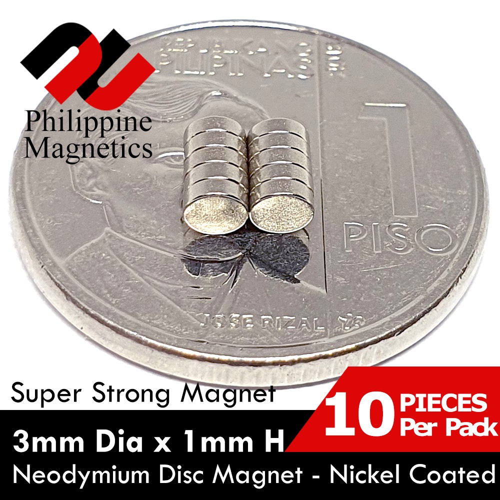 100 PCS 3mm Diameter x 1mm Th N52 Super Strong Neodymium Magnet Ndfeb ...