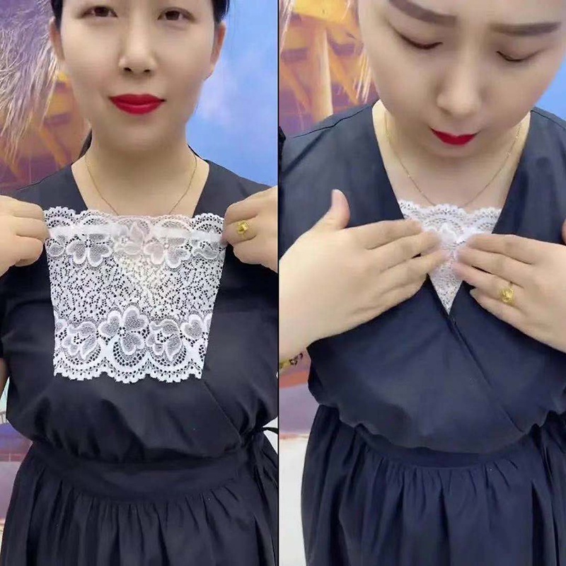 Anti-glare One-piece Lace Cover Chest Cloth Bra Artifact Tube top thin ...