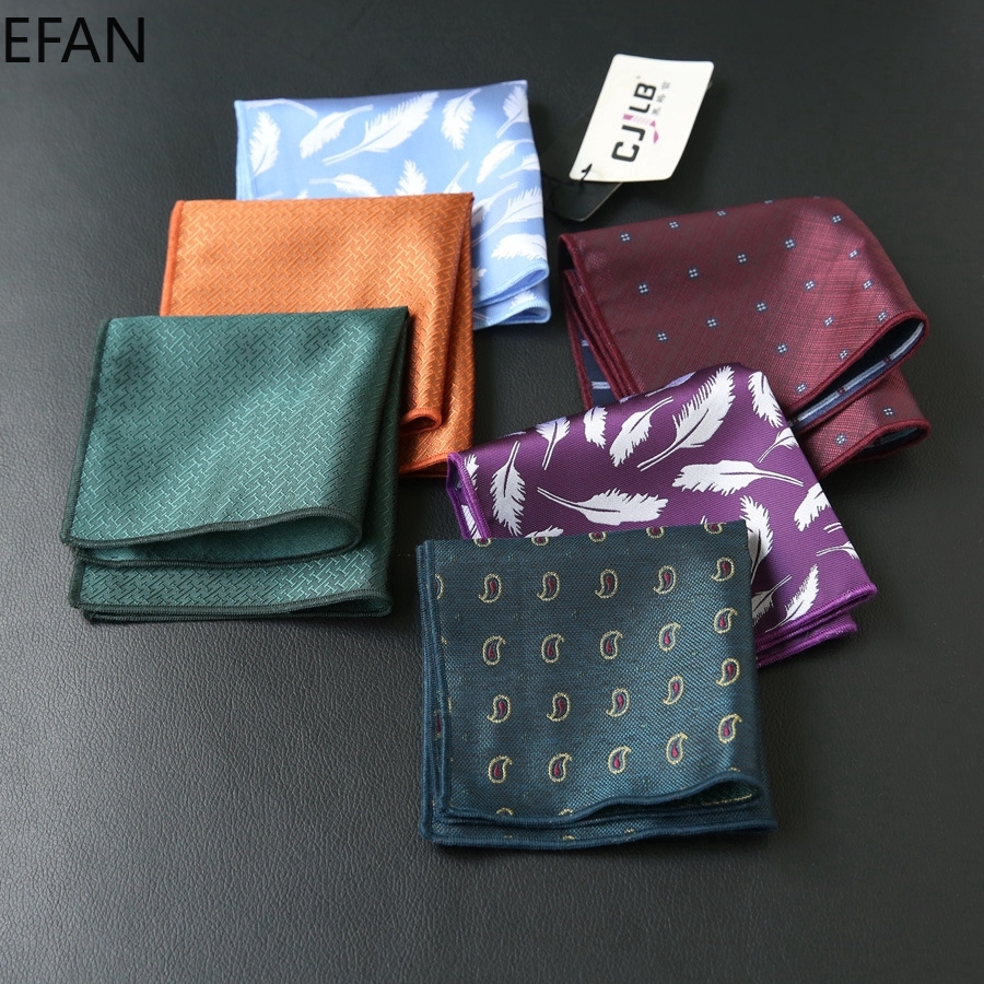 EFAN Polyester Pocket Towel Hanky Men's Classic Handkerchief Square ...