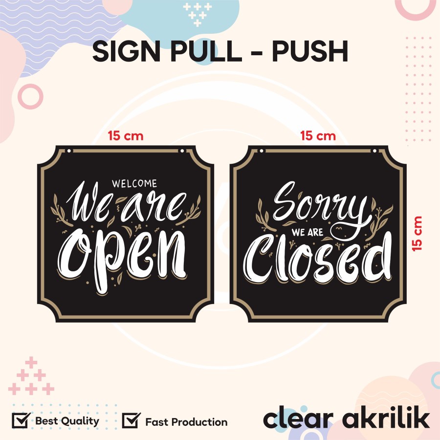 Open Close Sign / Open Close Sign / Type 2 Acrylic Sign | Shopee ...
