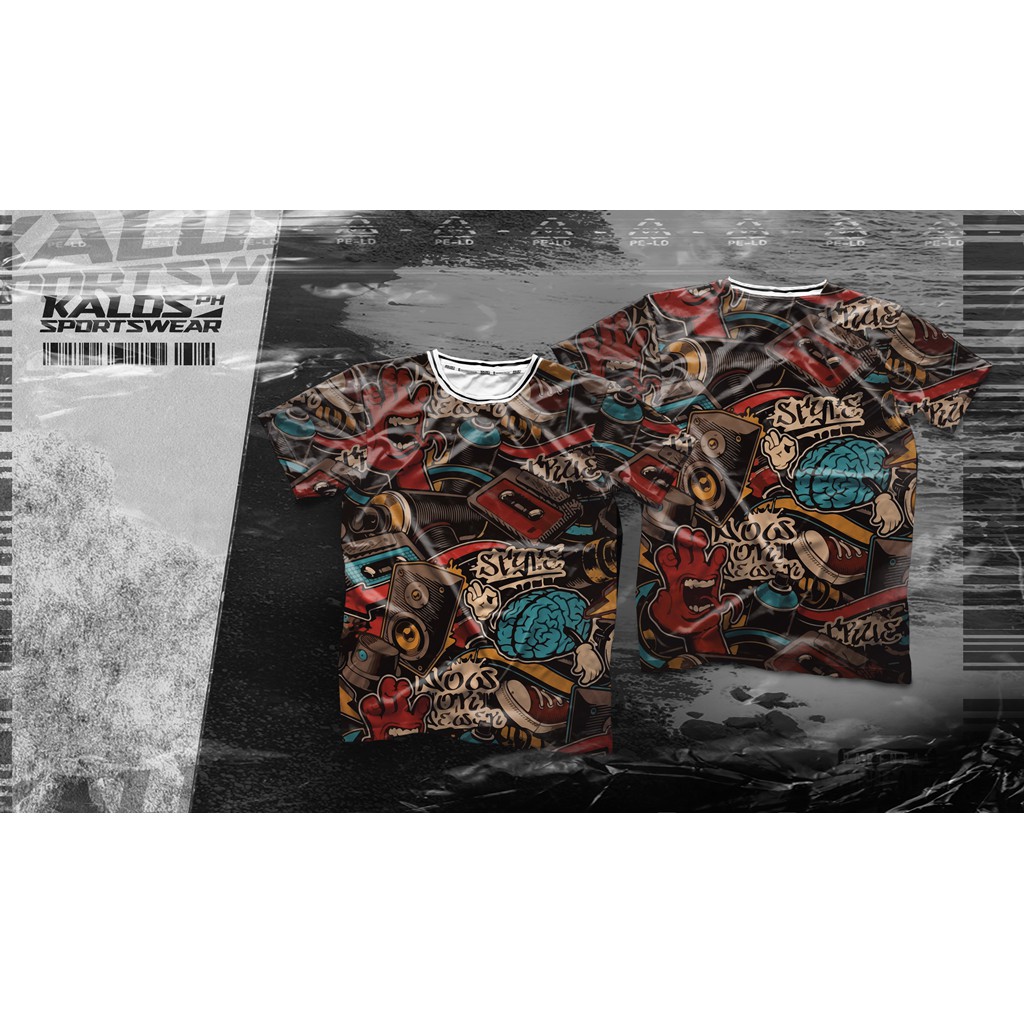 Graffiti Dark Color Full Subli Tshirt | Shopee Philippines