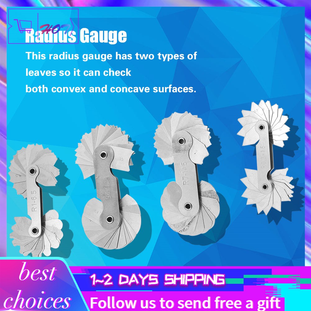 4pcs Stainless Steel Radius Fillet Gauge Measuring Tool HFT | Shopee ...