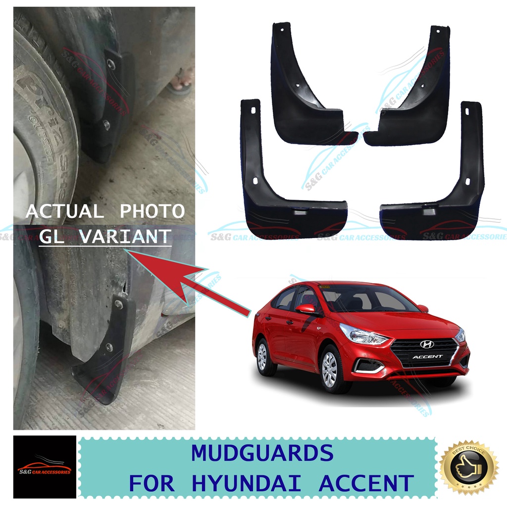 Mudguard for Hyundai Accent GL Variant 2019, 2020, 2021 Mudguards Mud Guards Mud Flaps Splash ...