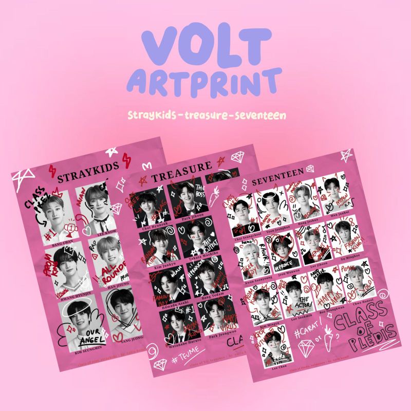Volt ARTPRINT B5 SEVENTEEN STRAY KIDS TREASURE // POSTER POSTCARD KPOP ...