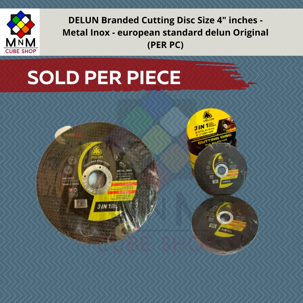 DELUN Branded Cutting Disc Size 4" inches - Metal Inox - european ...