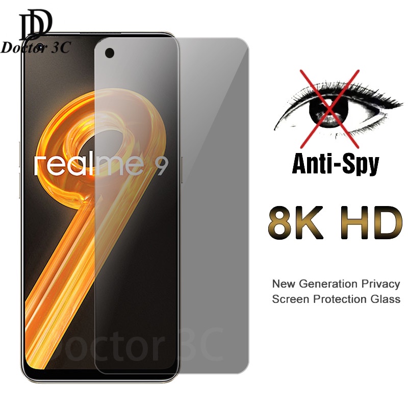 2.5D Full Anti Spy Privacy Tempered Glass For Realme real me Note 60 60X 50 14X 13 13+ 12 12+ 11 ...
