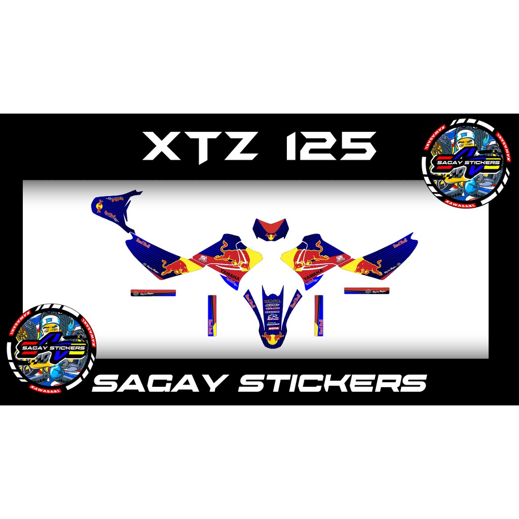 XTZ 125 Motorcycle Sticker Decals with free RIM Stickers | Shopee ...