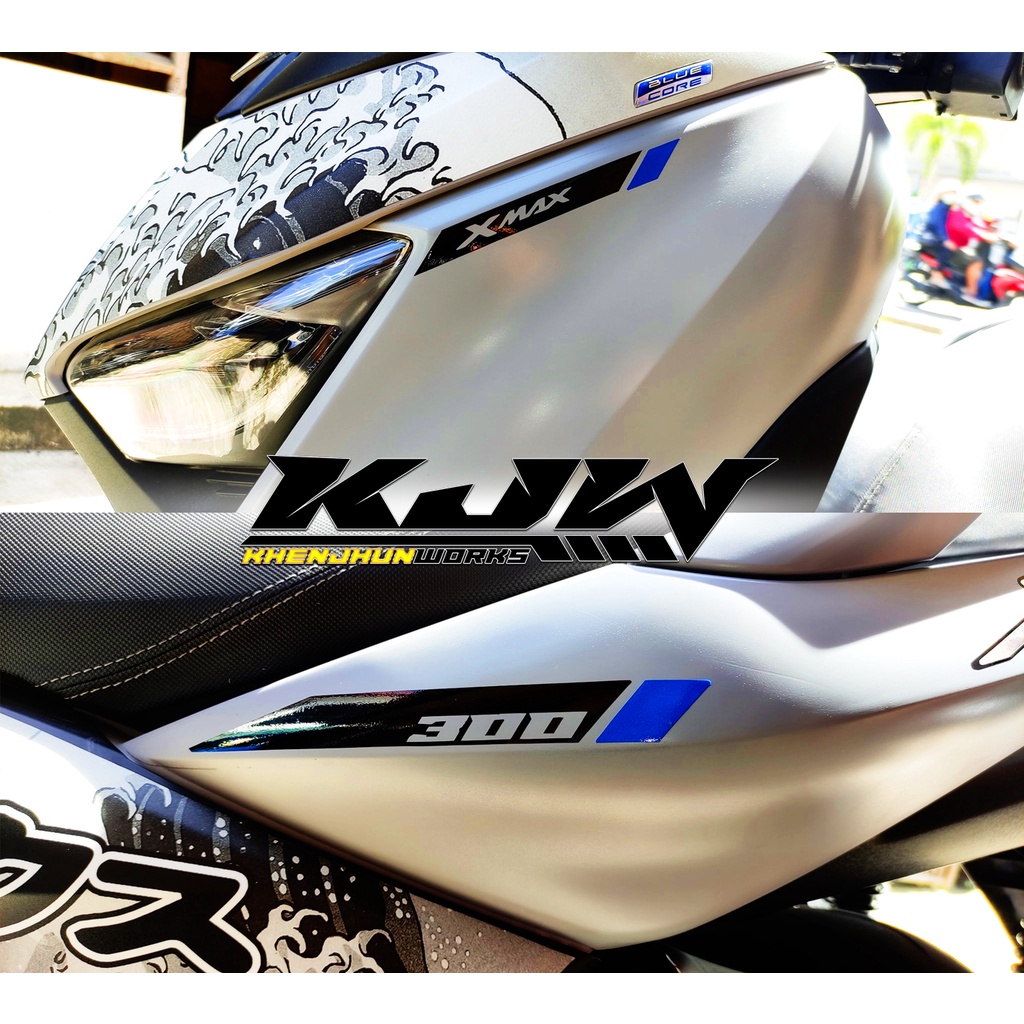 4Pcs/Set Black Blue Yamaha Xmax Stripe 2021 Sticker | Shopee Philippines