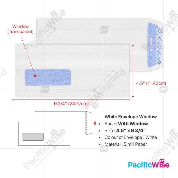 White Envelope -Window & Non Window (Many Size)/Sampul Surat Putih/Peal ...