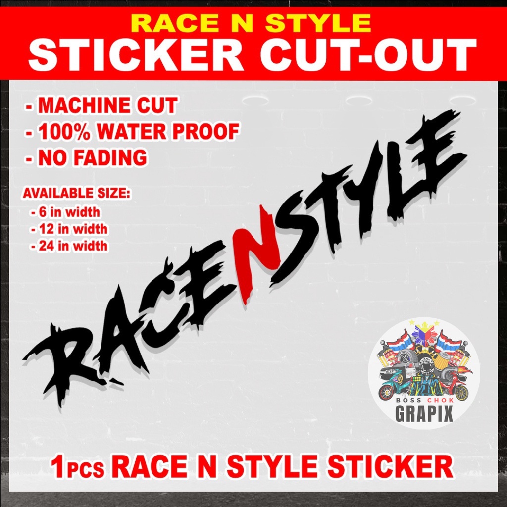 Race N Style Cut-out Motorcycle Car Decals (6", 12" , 24" inches ...