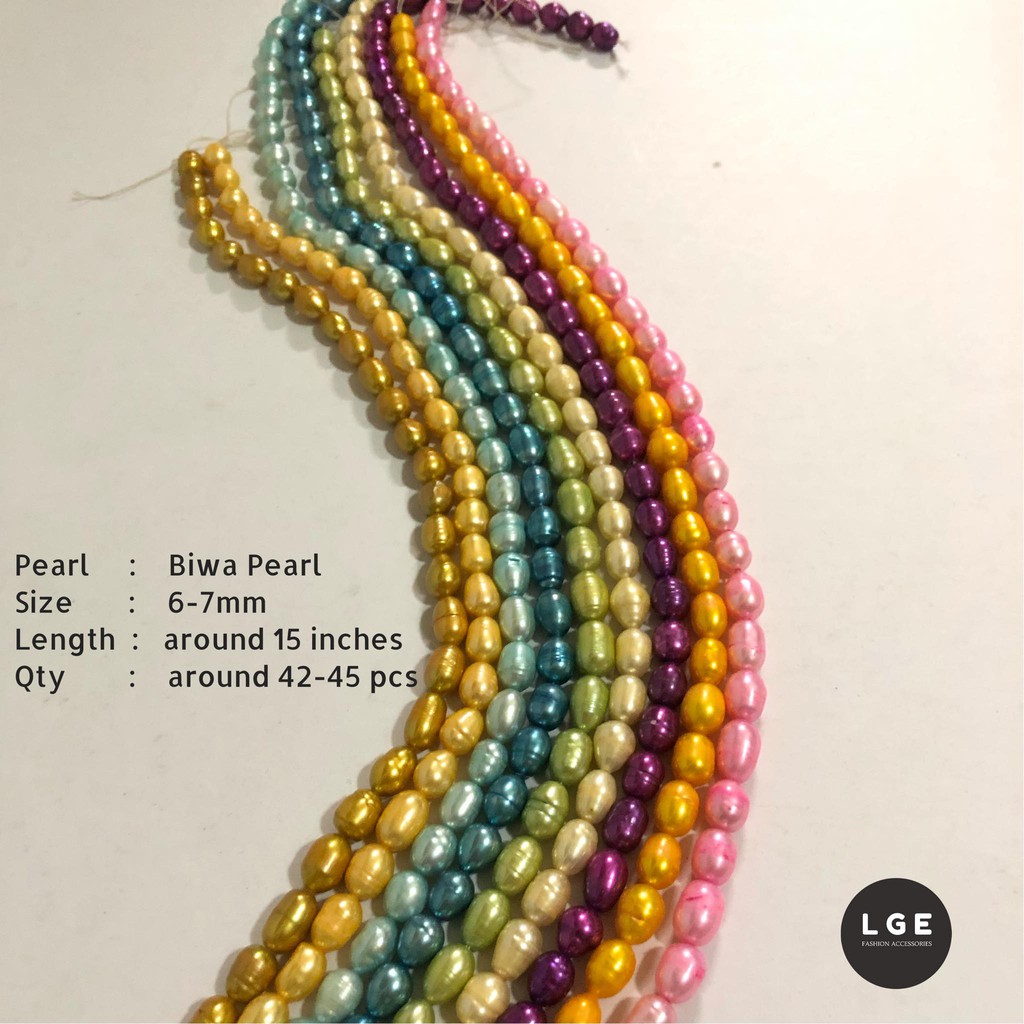Freshwater Pearl Colored Strand 6-7mm BEWA Biwa fresh water DIY Jewelry making necklace | Shopee ...