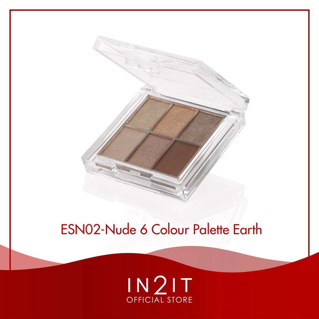 IN2IT Nude 6 Color Palette Eyeshadow Makeup Mix of Matte & Shimmer w ...