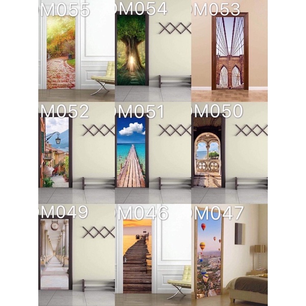 3D Door Sticker Door Wrap Wall Sticker Mural Wallpaper Poster Self ...