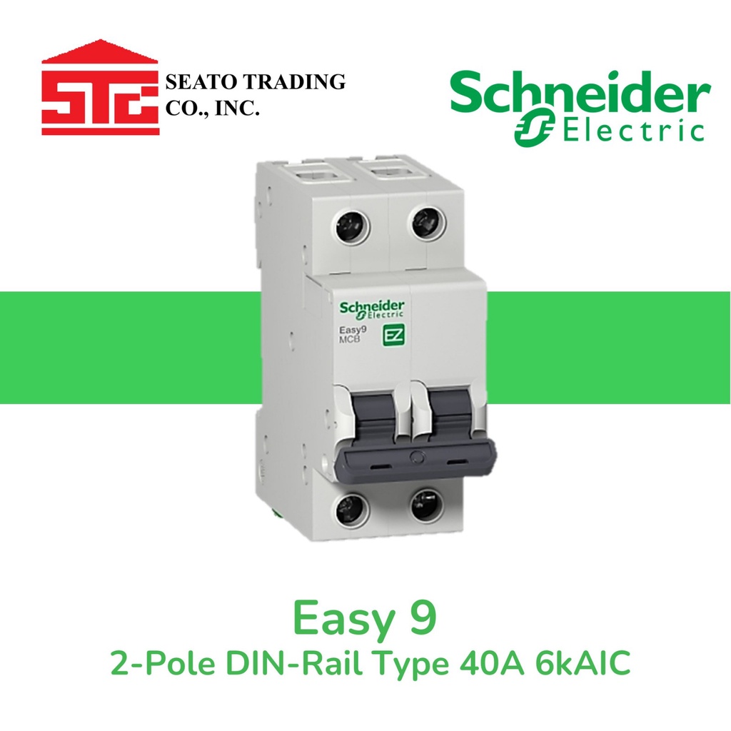 Breaker Schneider Easy9 Iec 2p 40a C Din Rail Type Miniature Circuit