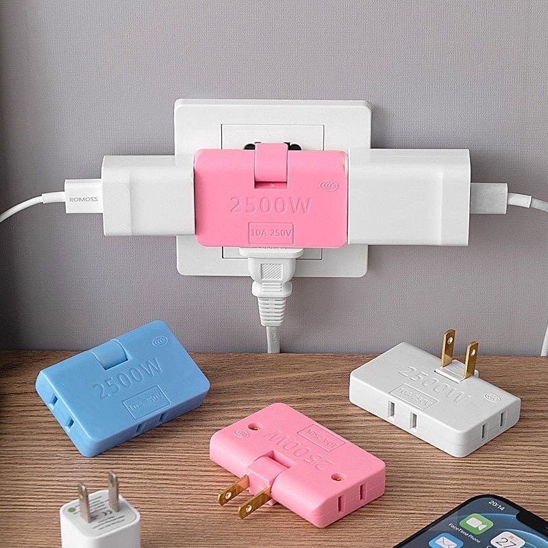 3 in 1 Extension Plug Adapter Foldable Ac Adapter Mini Rotatable Socket ...