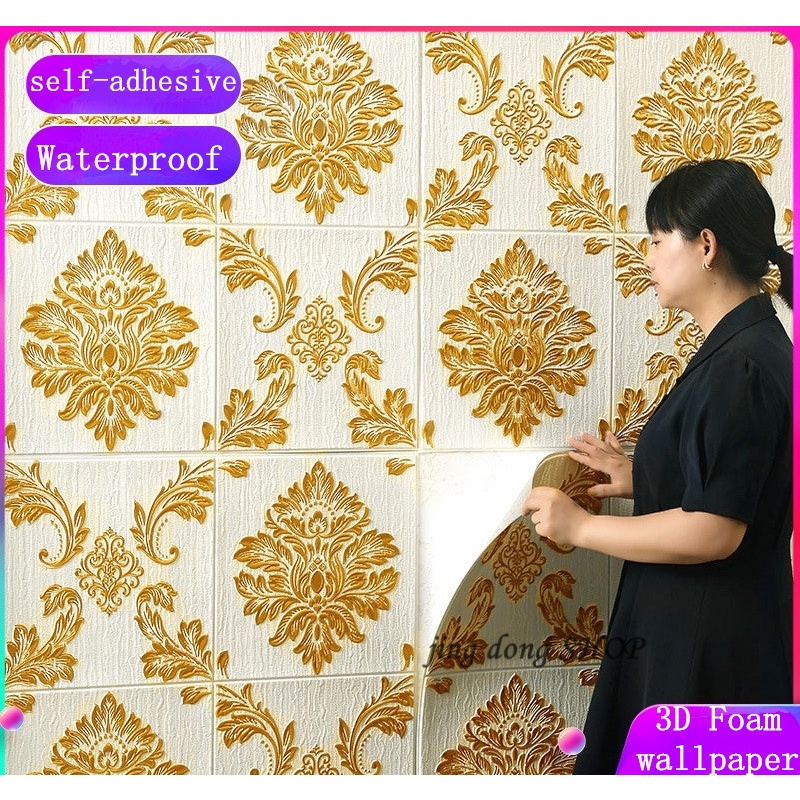 Wallpaper adhesive foam 3D design wall decor waterproof Ceiling Foam ...