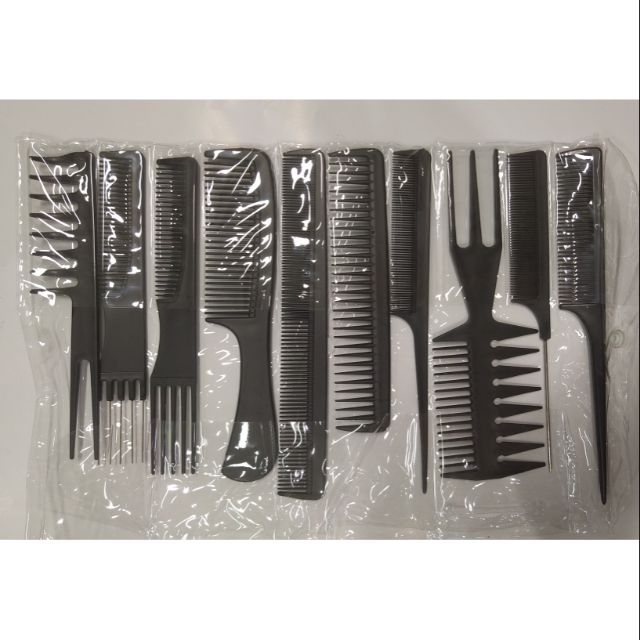 Comb set Complete 10 pcs/ Single Barber Combs/ Tail Comb | Shopee ...