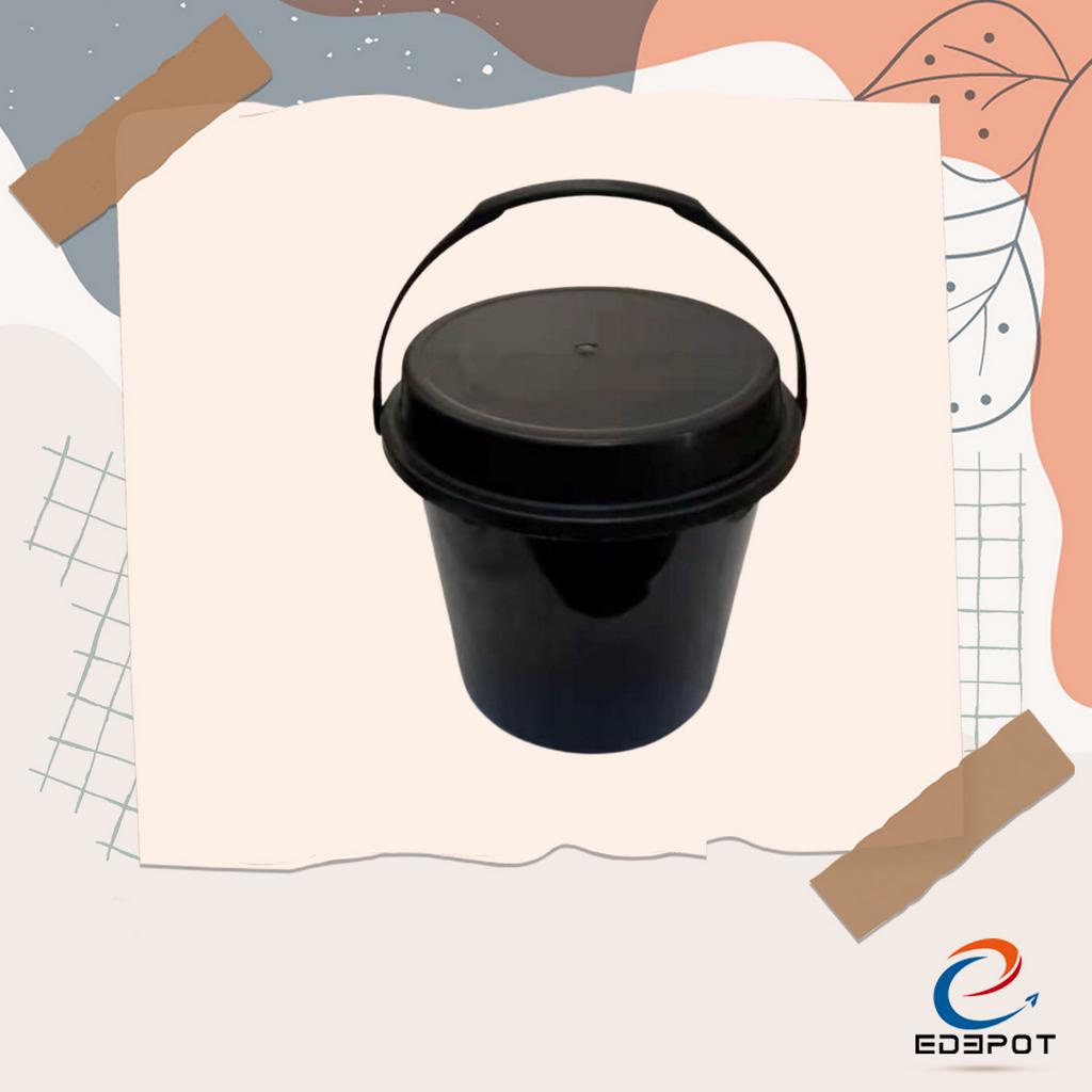 Edepot timba plastic pail w/cover, Black 1 galon pail / Timba | Shopee ...
