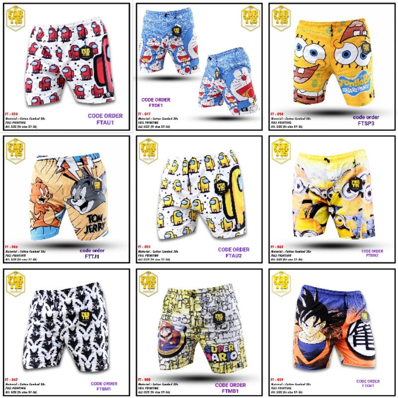 Character Boxer Short Pants for Adults Teens Minions Goku Tom & Jerry ...