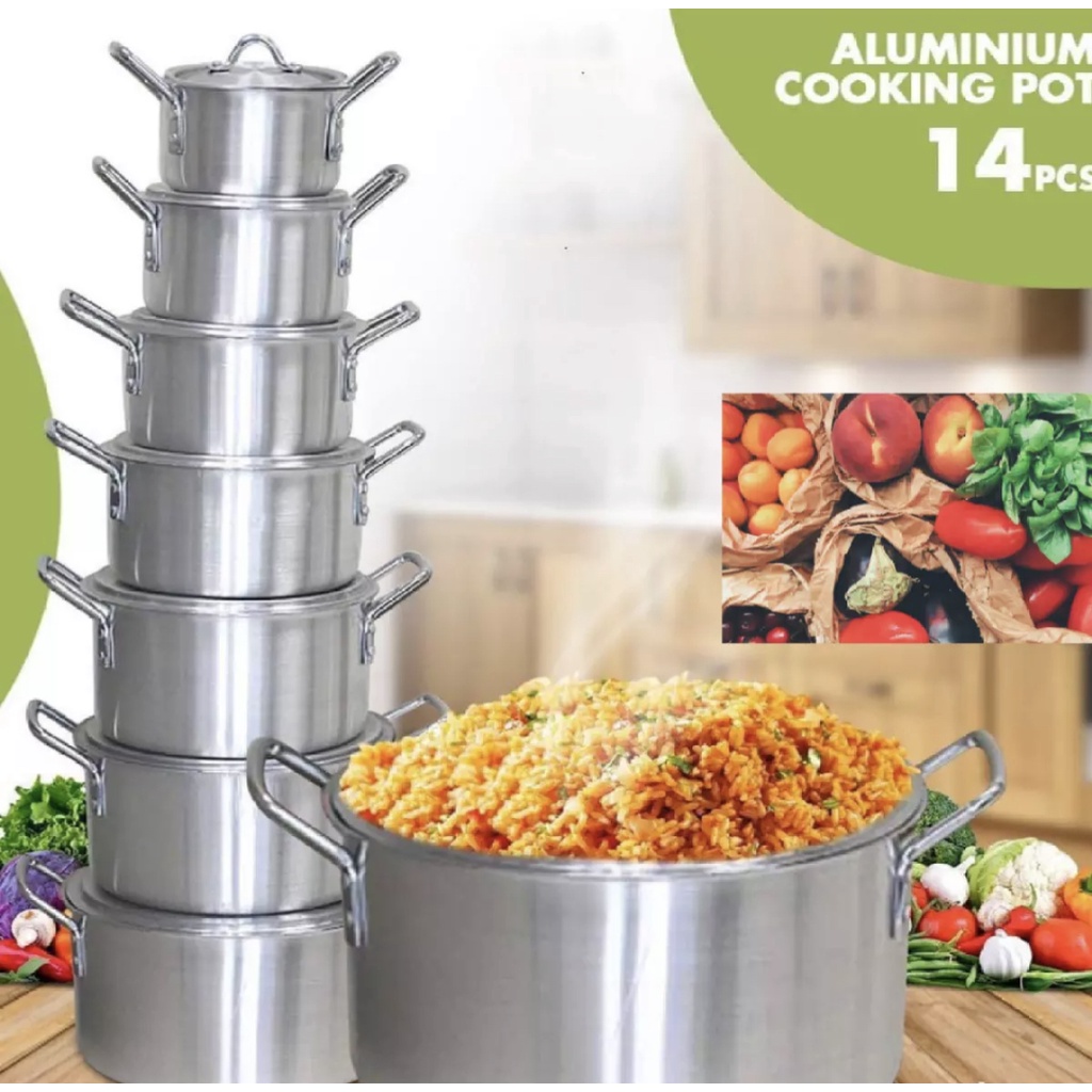 14pcs Aluminum cooking pot cookware set Original COD with box on hand ...