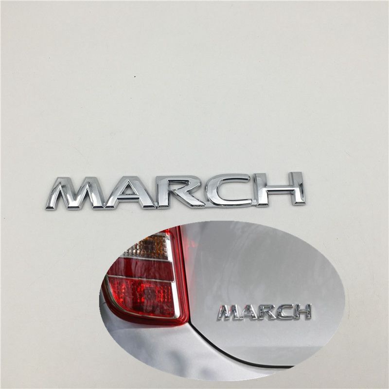 For Nissan March Emblem Rear Trunk Tail Logo Letters Decals | Shopee ...